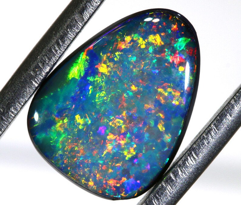 2.63 CTS L.ridge Opal Doublet on Black Potch Stone TBO-A237 - Etsy
