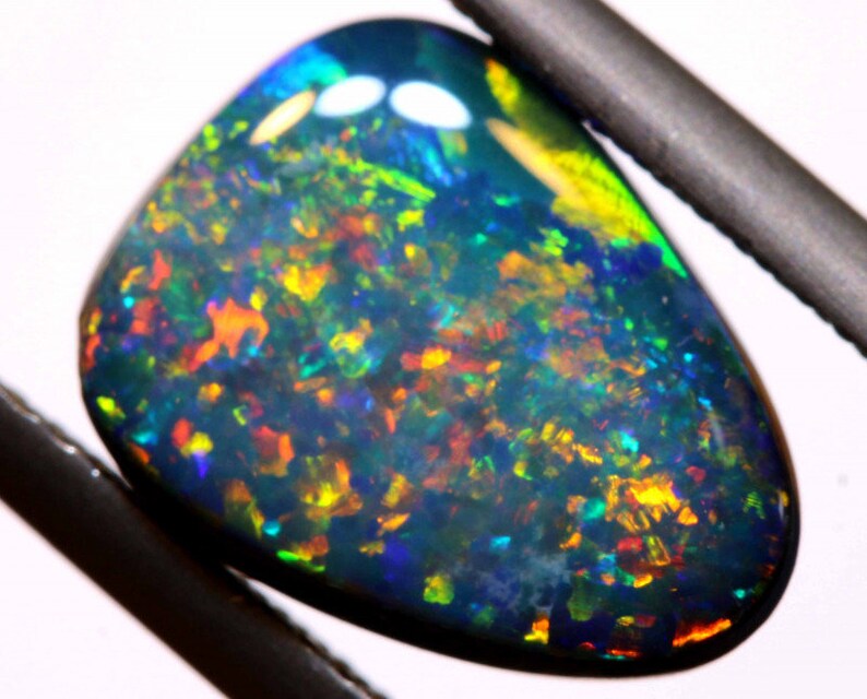 2.63 CTS L.ridge Opal Doublet on Black Potch Stone TBO-A237 - Etsy