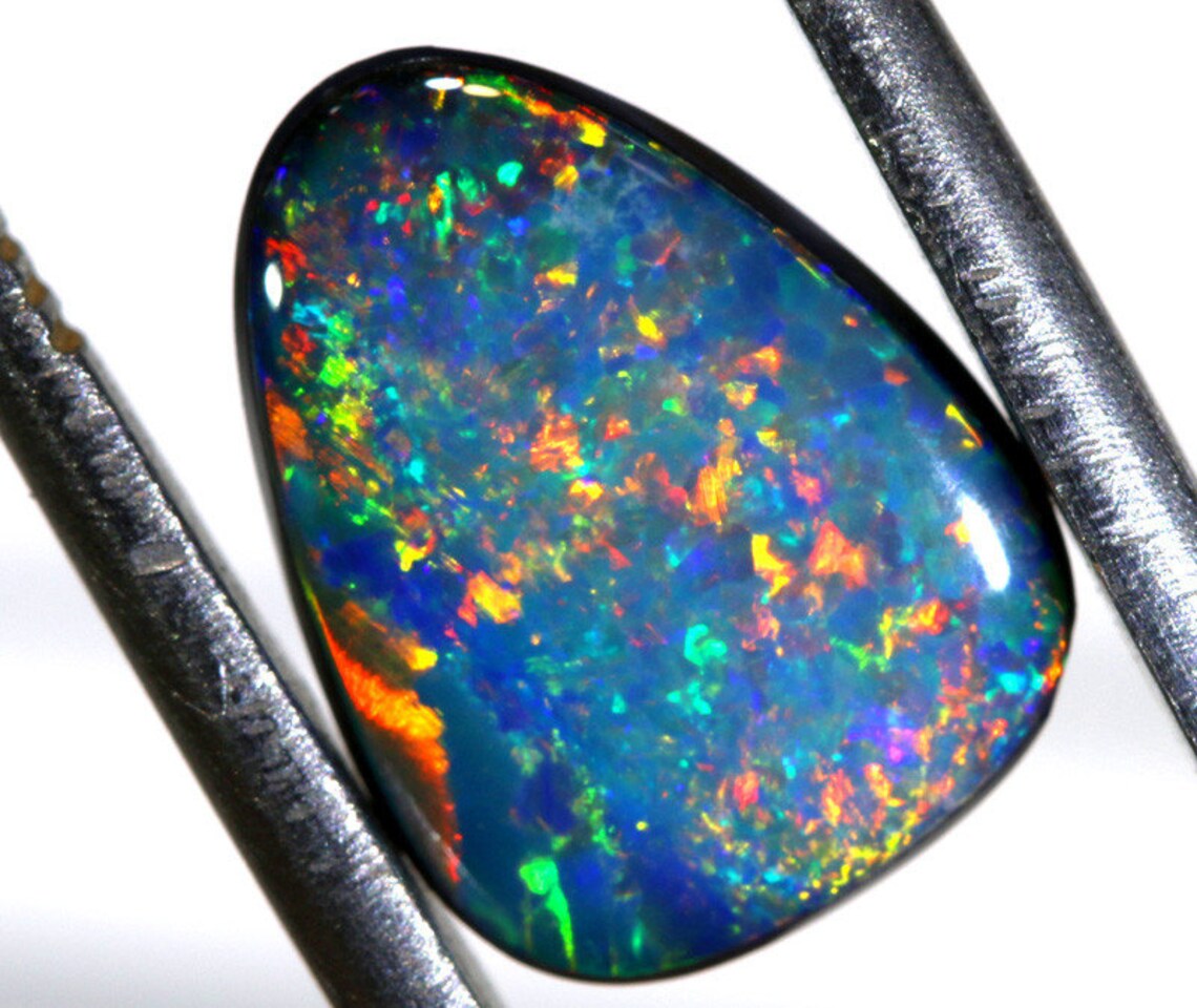 2.63 CTS L.ridge Opal Doublet on Black Potch Stone TBO-A237 - Etsy