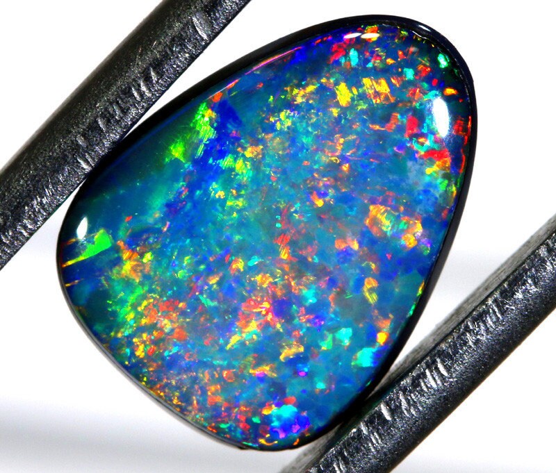 2.63 CTS L.ridge Opal Doublet on Black Potch Stone TBO-A237 - Etsy