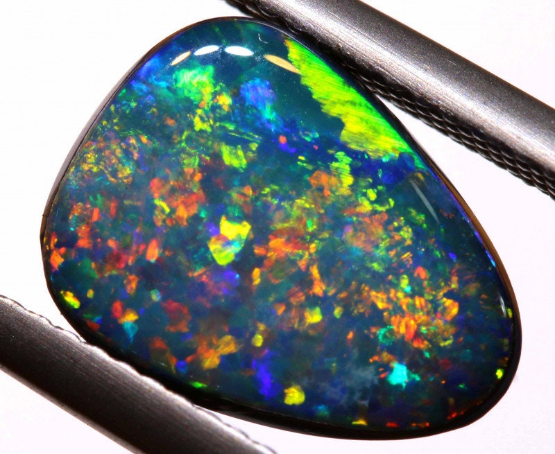 2.63 CTS L.ridge Opal Doublet on Black Potch Stone TBO-A237 - Etsy