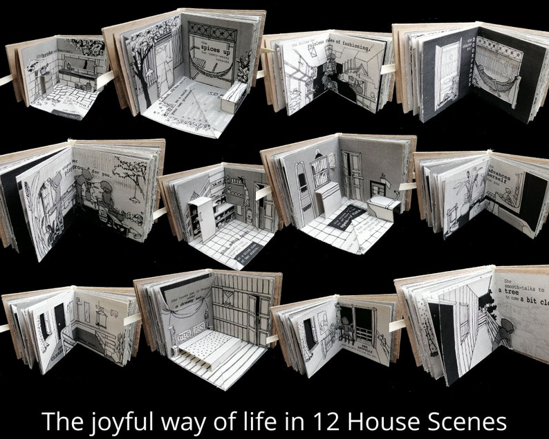 Miniature DIY Pop-up Dollhouse Book: Grandma Suddslee House (printable ...