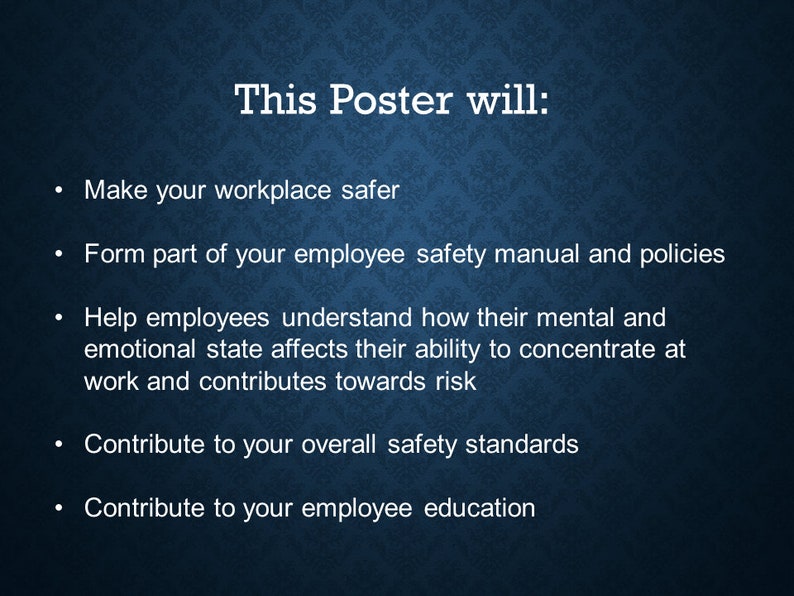 Workplace Safety A3 Poster - Employee Mental and Emotional States ...
