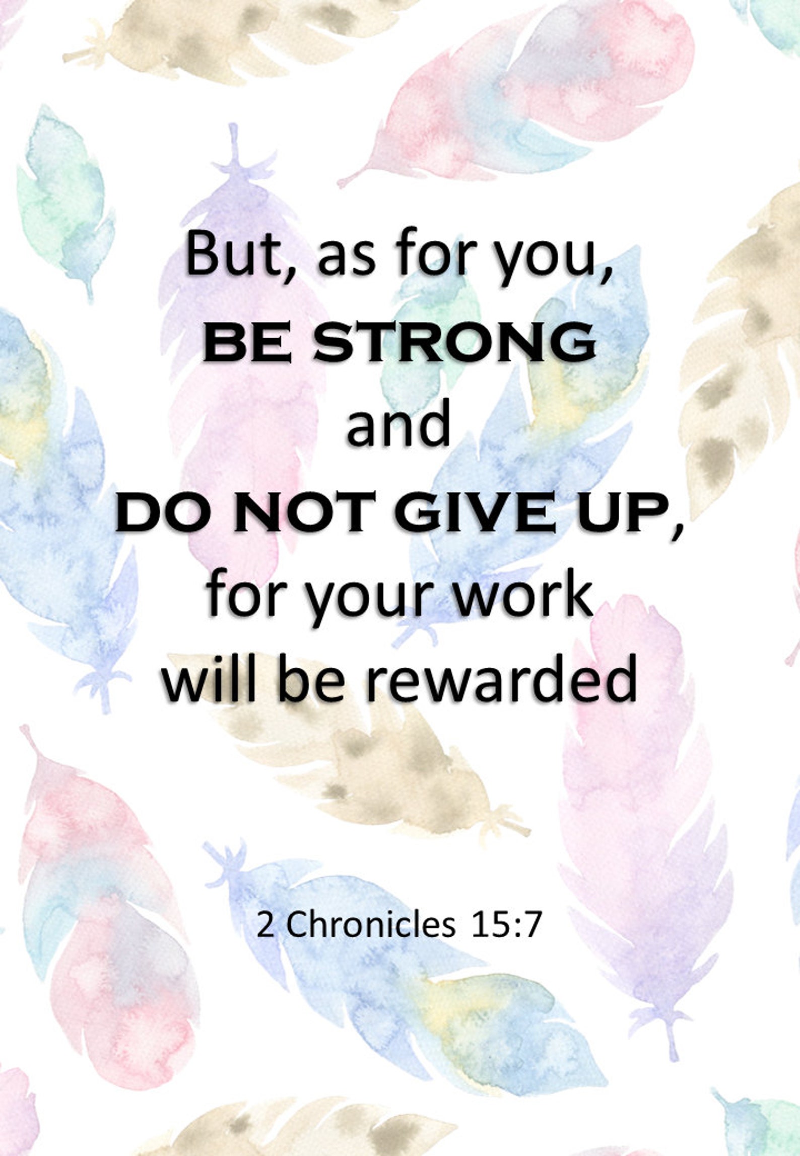 2 Chronicles 15:7 Bible Verse Poster Printable Digital Download - Etsy