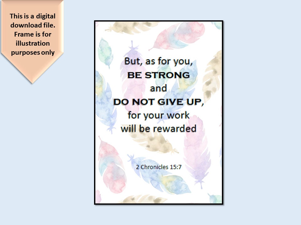 2 Chronicles 15:7 Bible Verse Poster Printable Digital Download - Etsy
