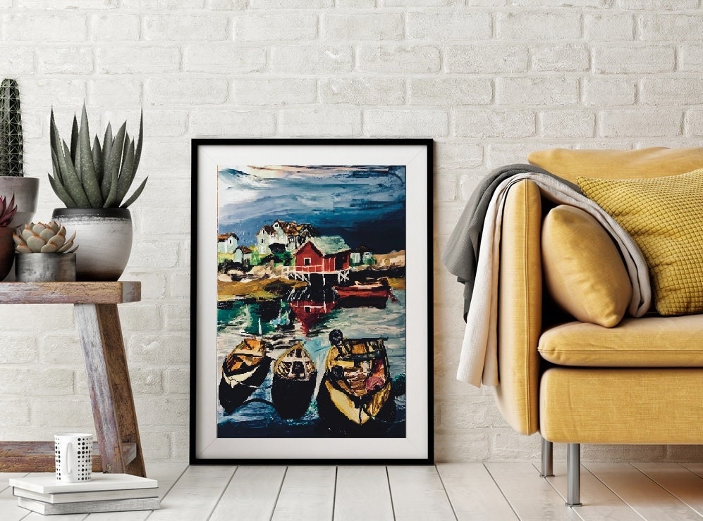 Digital Boats Printable Nature Digital Print, Marina Digital Artwork ...