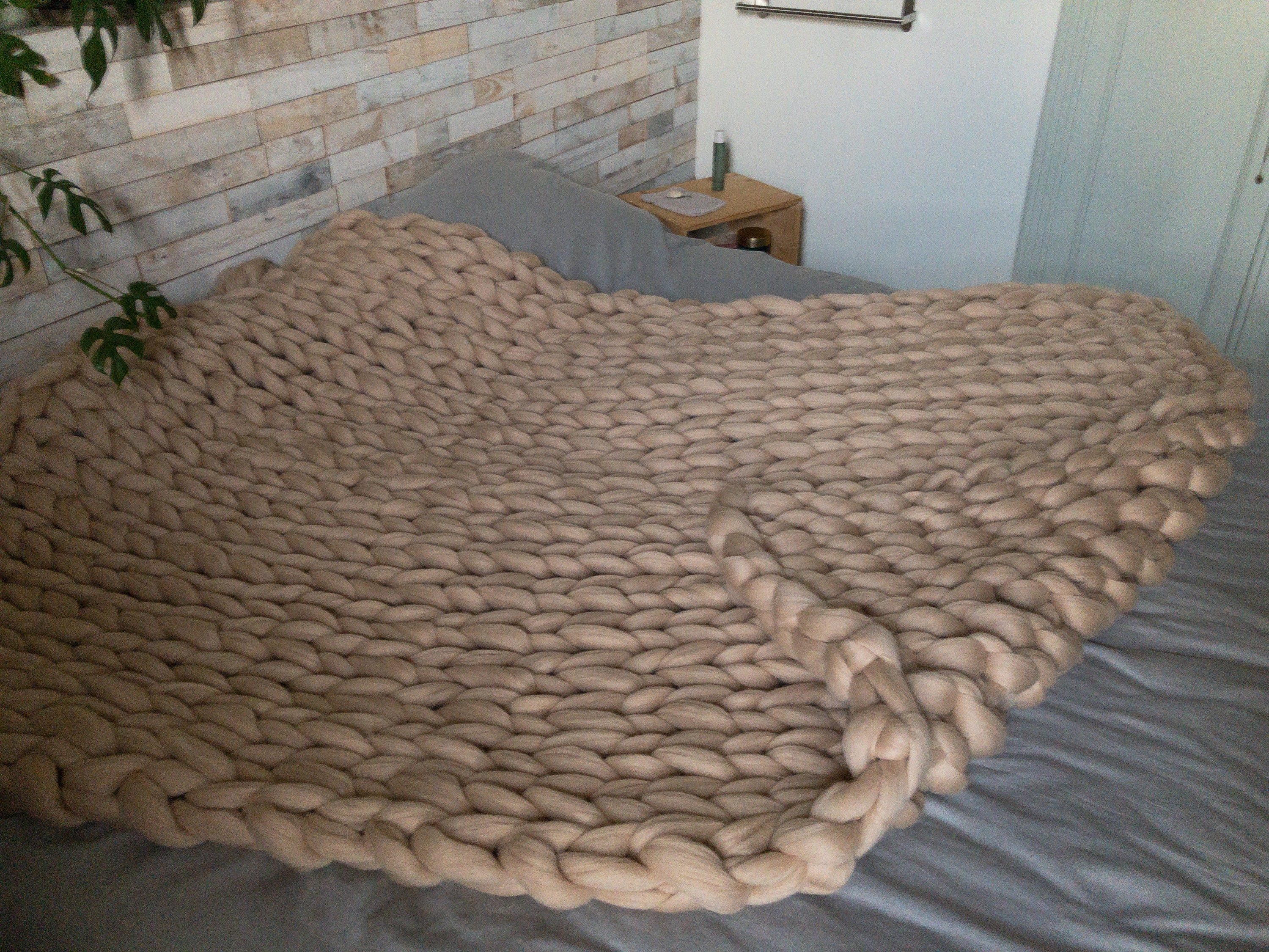 Chunky Knitted Rug, Chunky Knit, XXL Knitted, Plaid, Rug, Wool Blanket ...