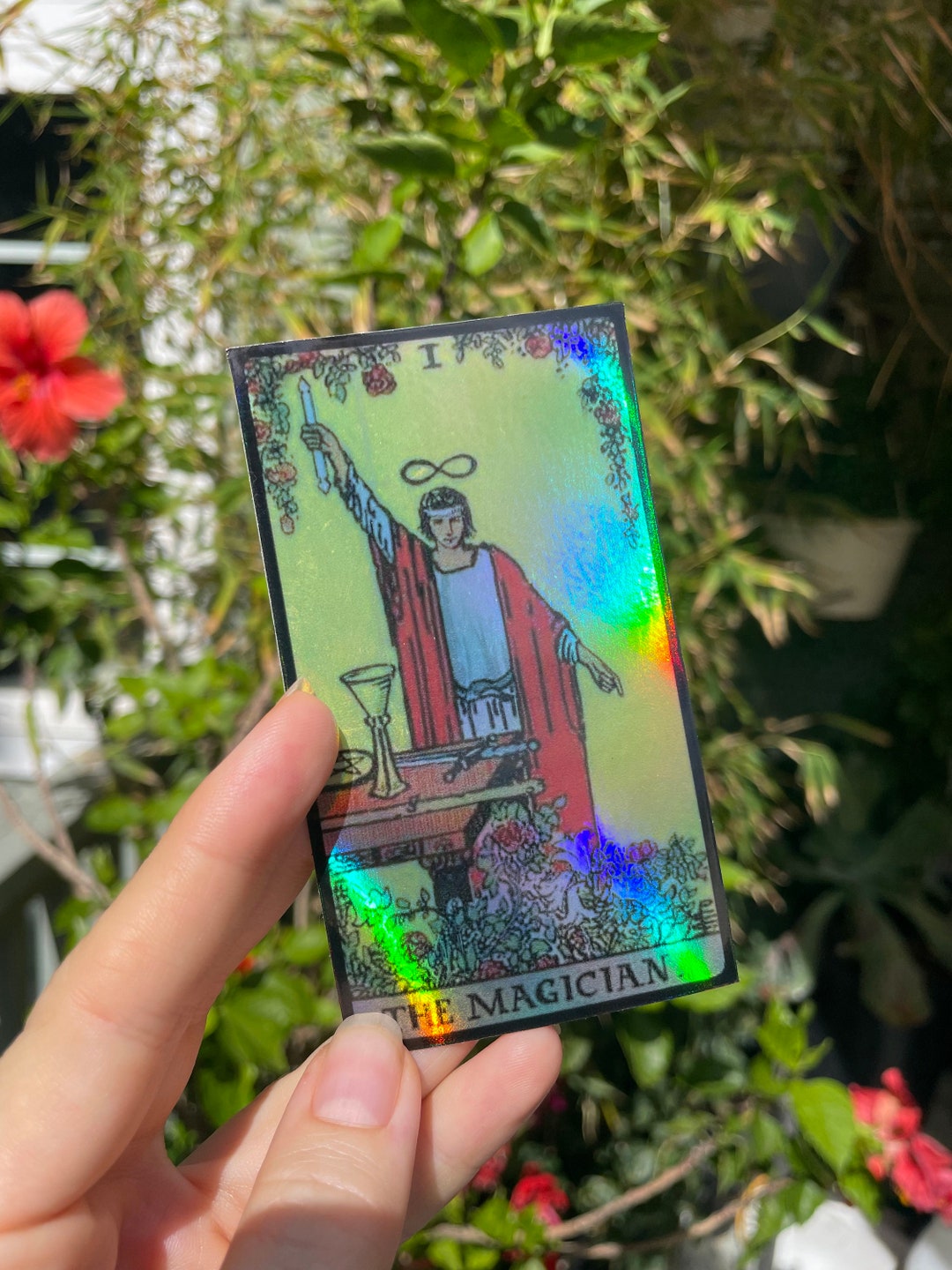 HOLOGRAPHIC Rider Waite Tarot Sticker | the Magician | Manifestation ...