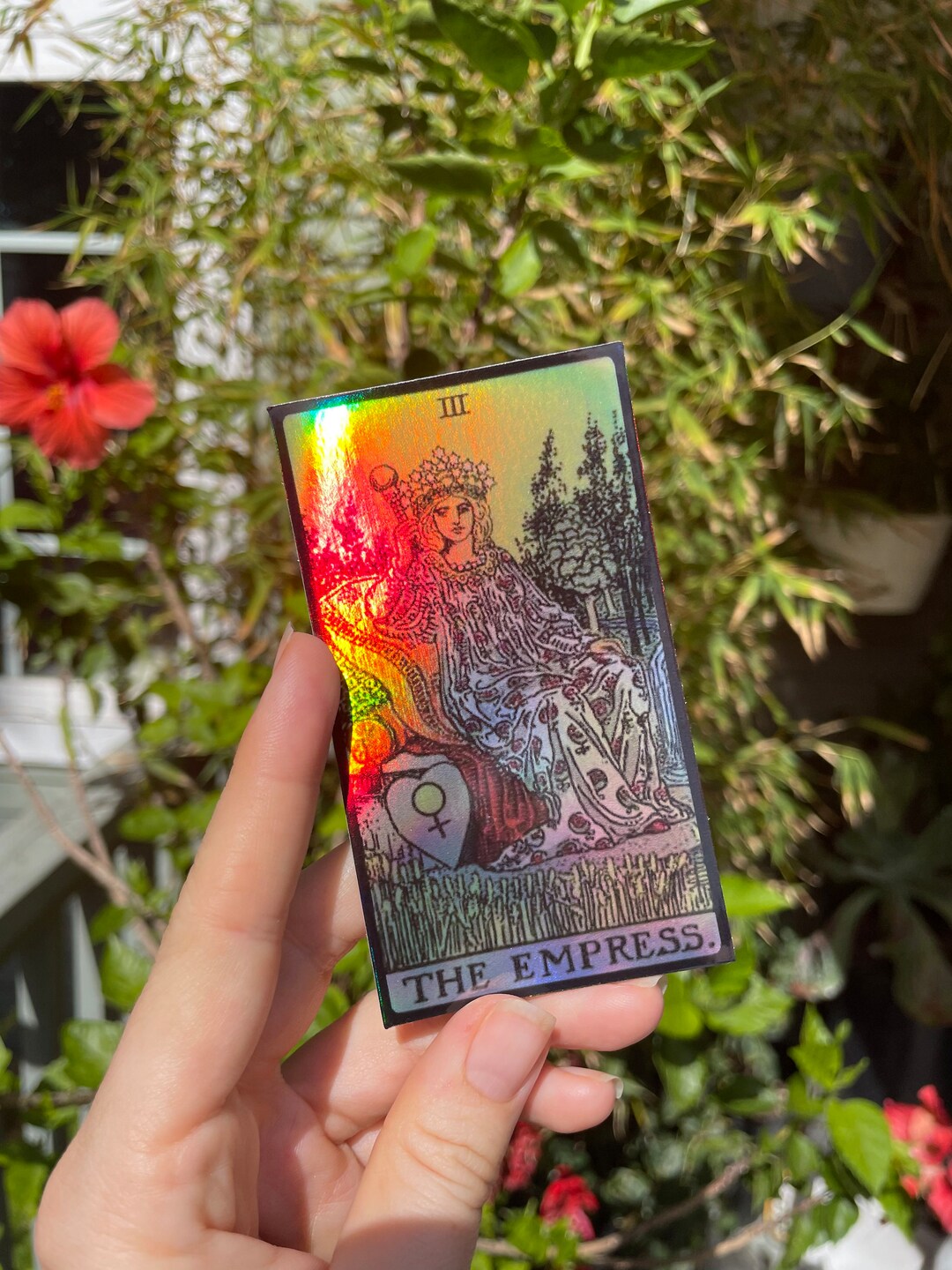 HOLOGRAPHIC Rider Waite Tarot Sticker | the Empress | Manifestation ...