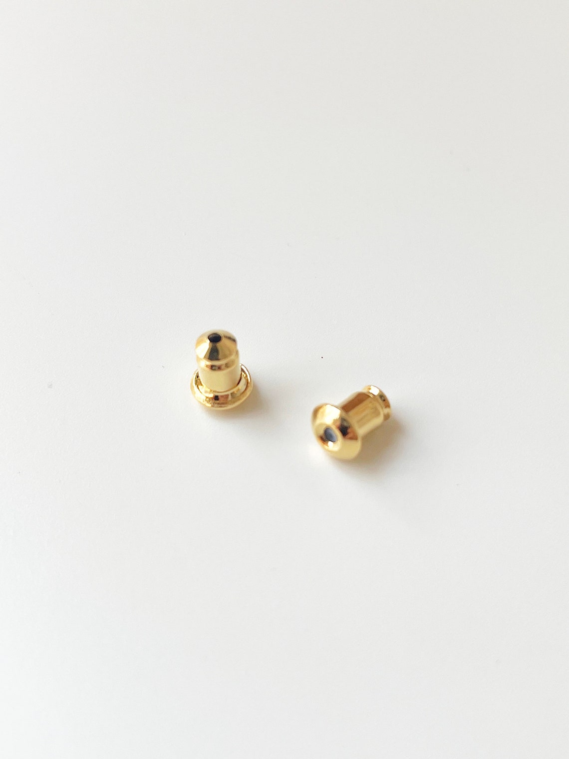 Gold Plated Earring Back Stoppers, 14K 18K Gold White Gold Tone Bullet ...