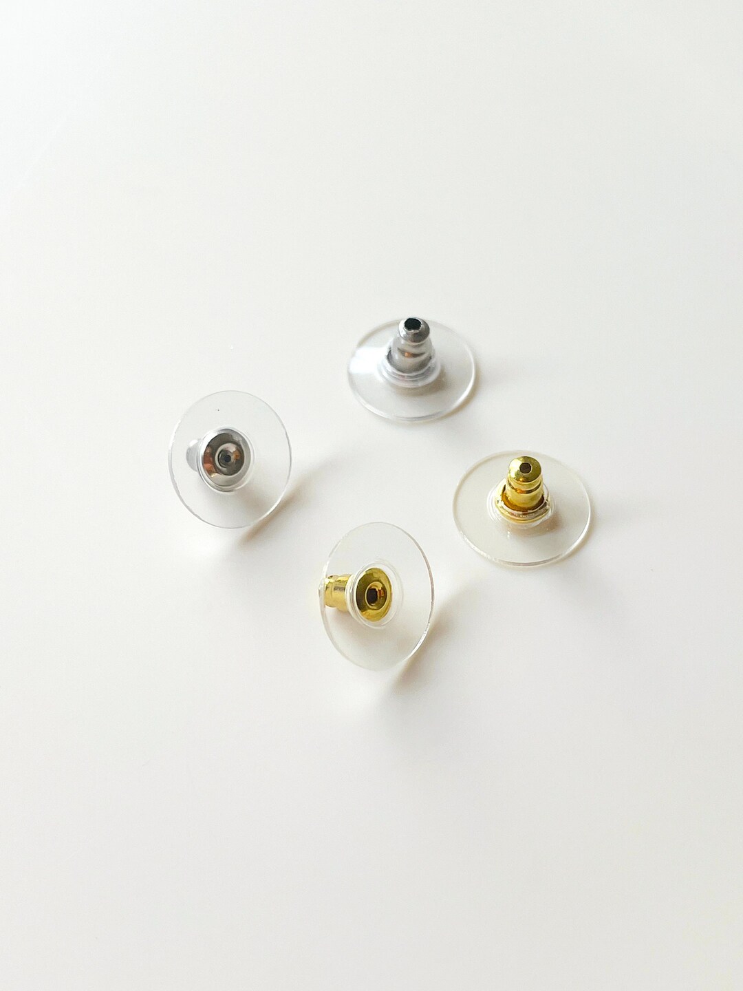 316 Stainless Steel Earring Back Stoppers With Pad, Disc Bullet Ear ...