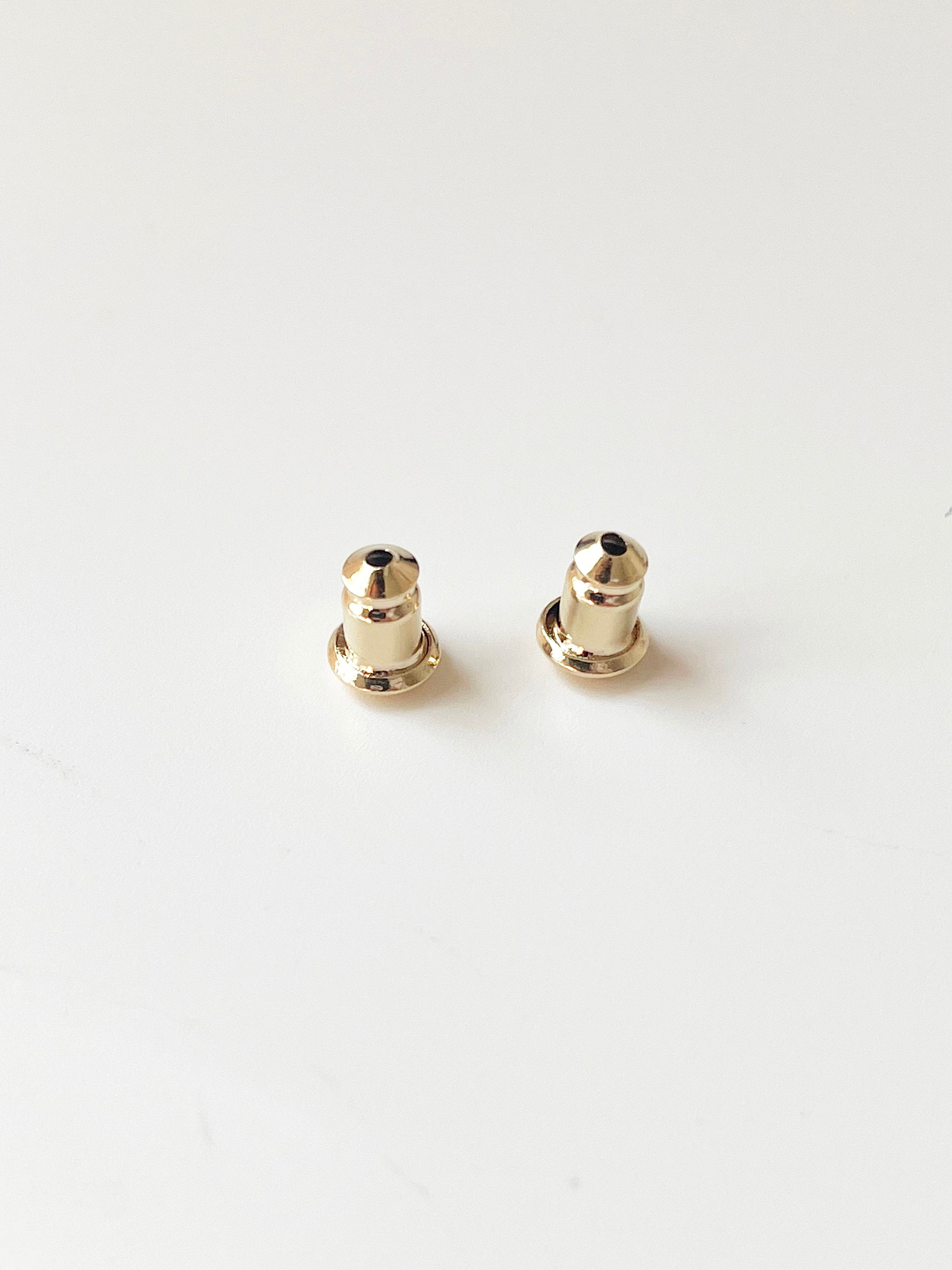 Gold Plated Earring Back Stoppers, 14K 18K Gold White Gold Tone Bullet ...