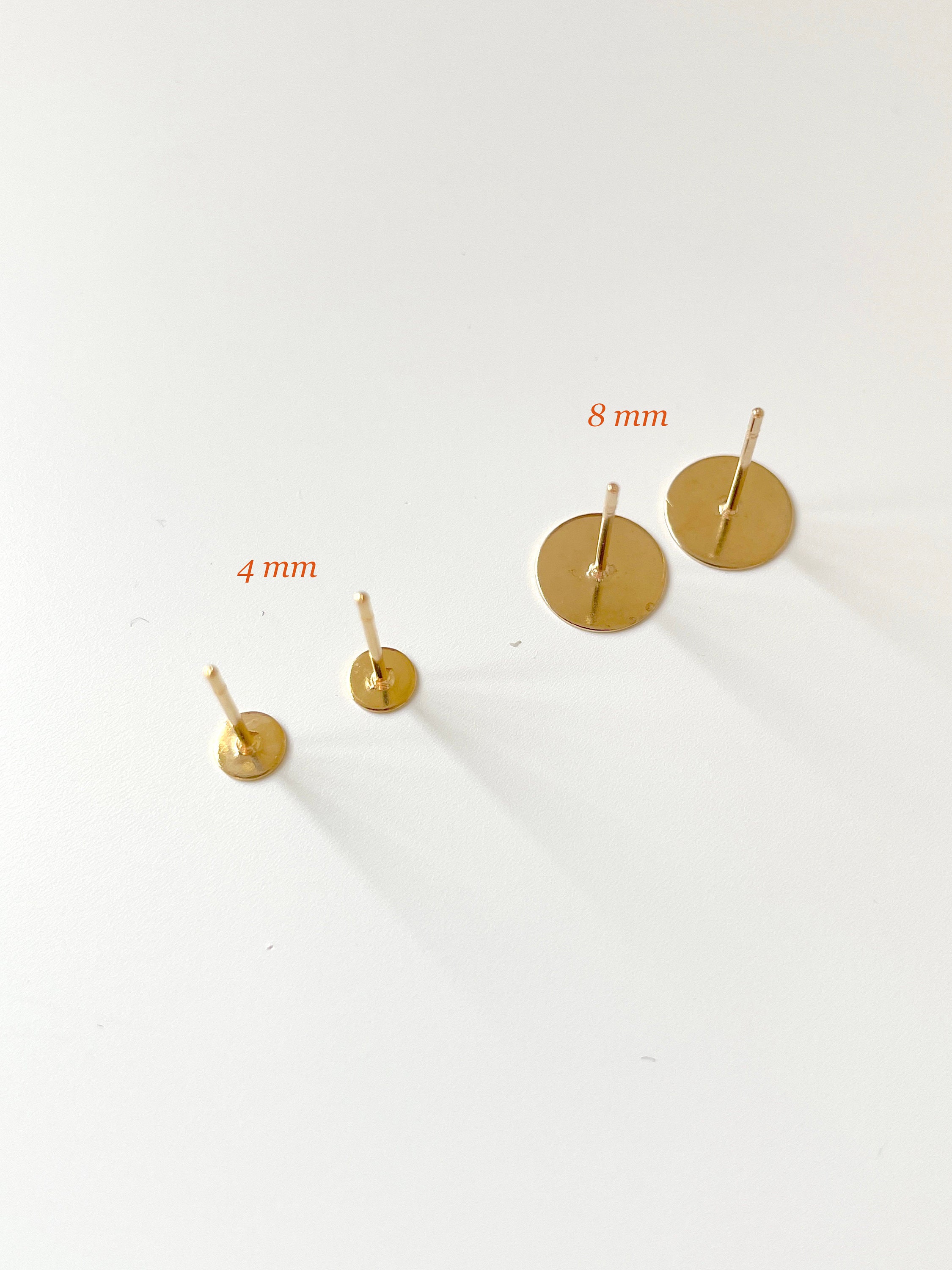 4mm / 6mm / 8mm Stainless Steel Pad Earring Posts Gold Tone | Etsy