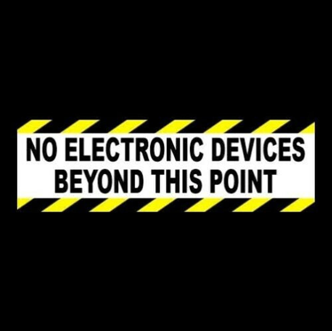 New "no Electronic Devices Beyond This Point" WARNING STICKER Business ...