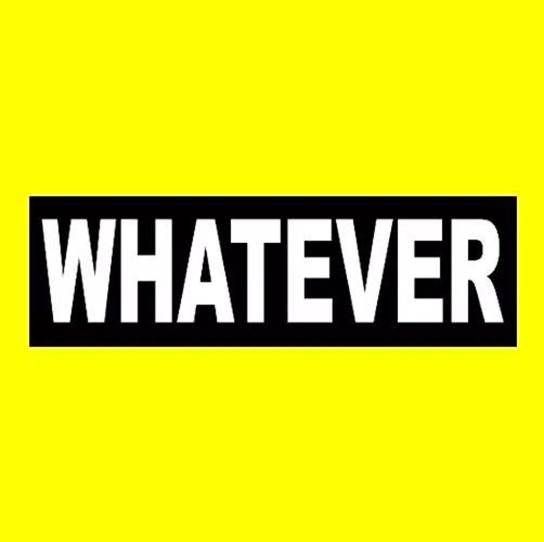 Funny whatever Window Decal BUMPER STICKER Indifferent Goth Girl Back ...