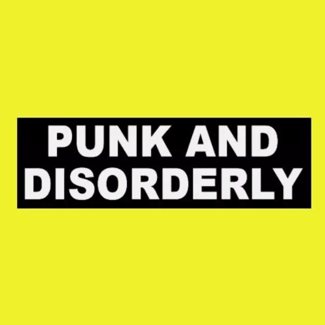 Funny "punk AND Disorderly" Punk Rock Bumper Sticker, Window Decal ...
