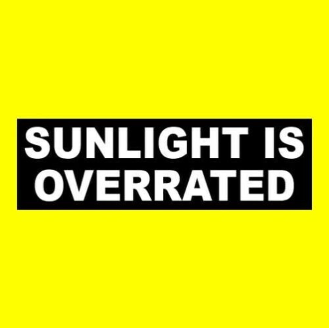 Funny "sunlight IS Overrated" Bumper Sticker, Goth Girl Vampire Coffin ...