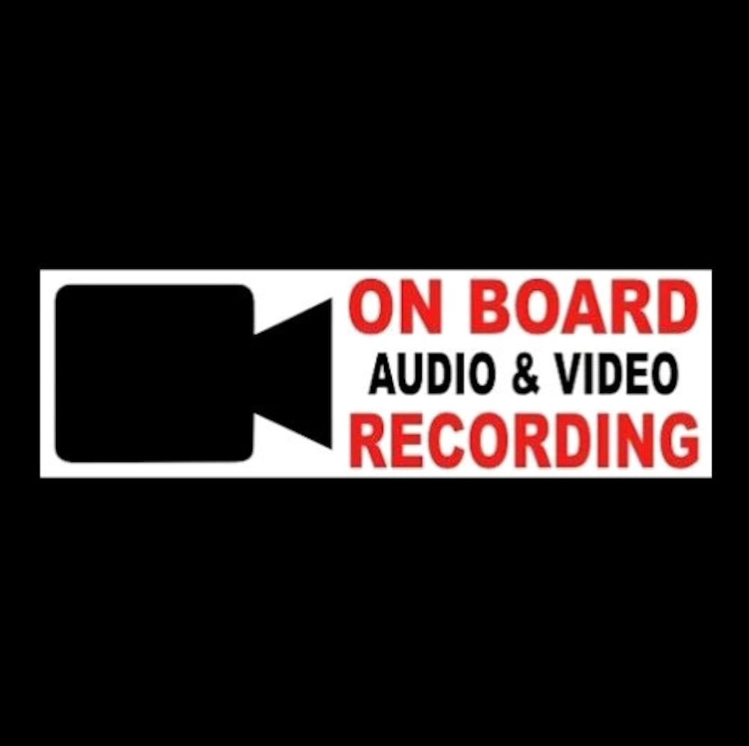 New "on BOARD Recording" Warning Sticker, Caution Audio Video Car ...