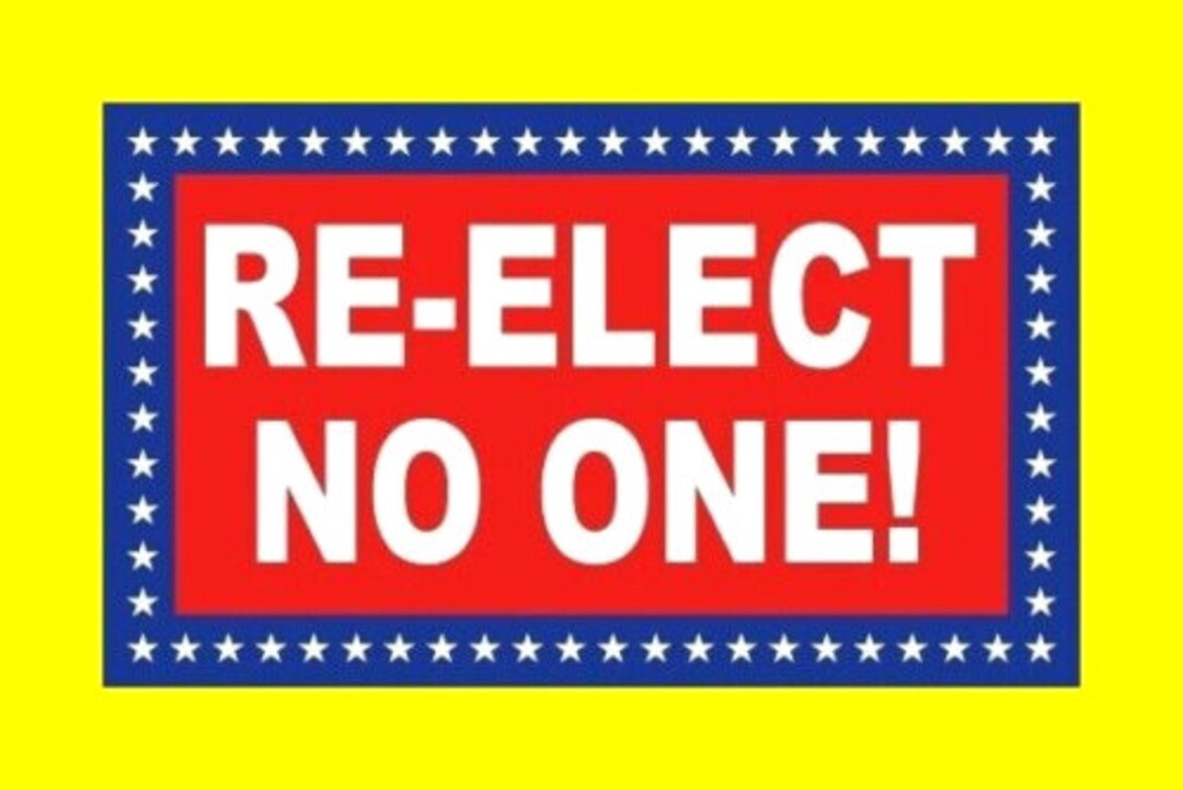 Funny "re-elect No One!" ANTO DEMOCRAT & REPUBLICAN Decal, Bumper ...