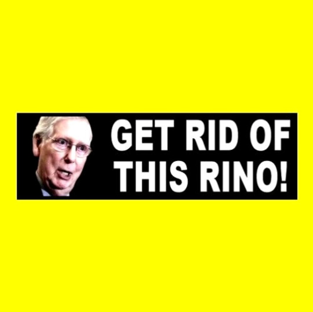 Funny get Rid of This Rino BUMPER STICKER Ditch Mitch Mcconnell, Ultra ...