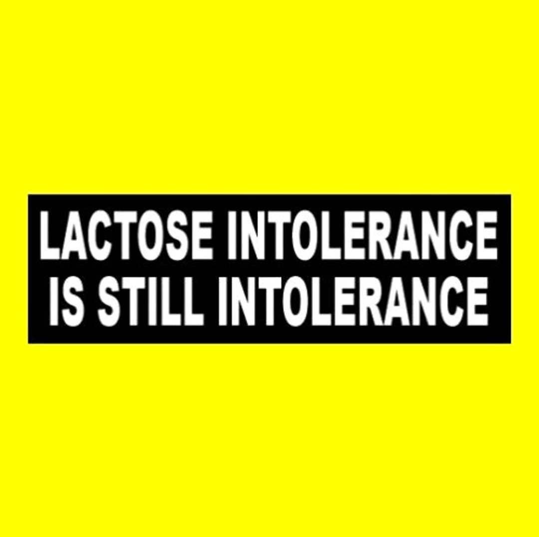 Funny "lactose Intolerance is Still Intolerance" BUMPER STICKER Window ...