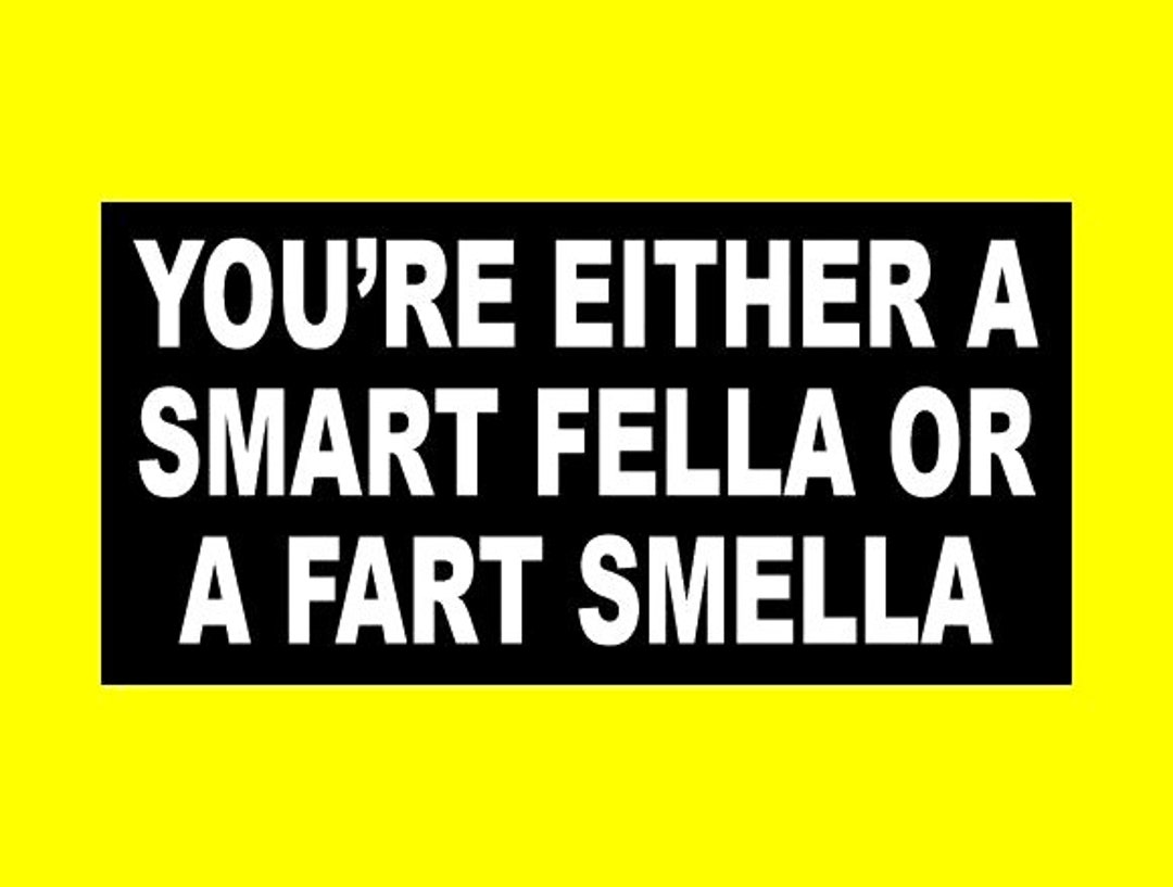 Funny "you're Either a Smart Fella or a Fart Smella" DECCAL, Weird ...