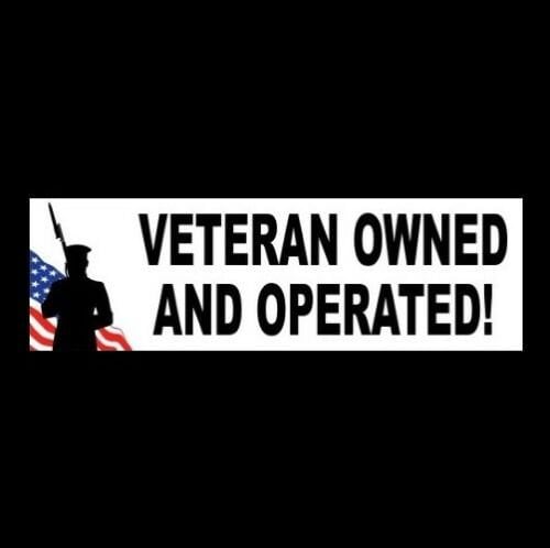 New "veteran Owned and Operated" BUSINESS STICKER, Sign, for Door or ...