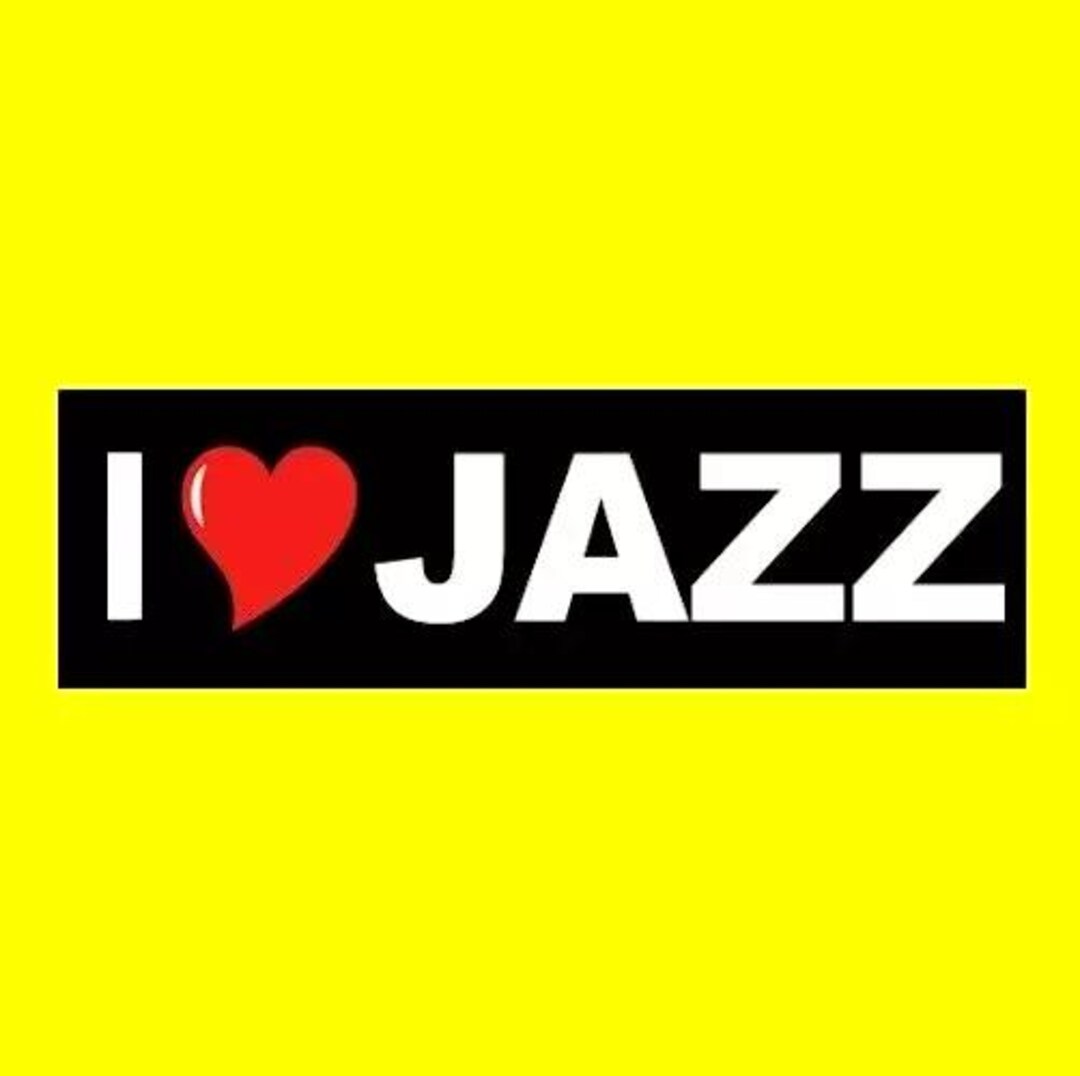 Funny "i LOVE Jazz" Bumper Sticker, Window Decal New Orleans Music ...