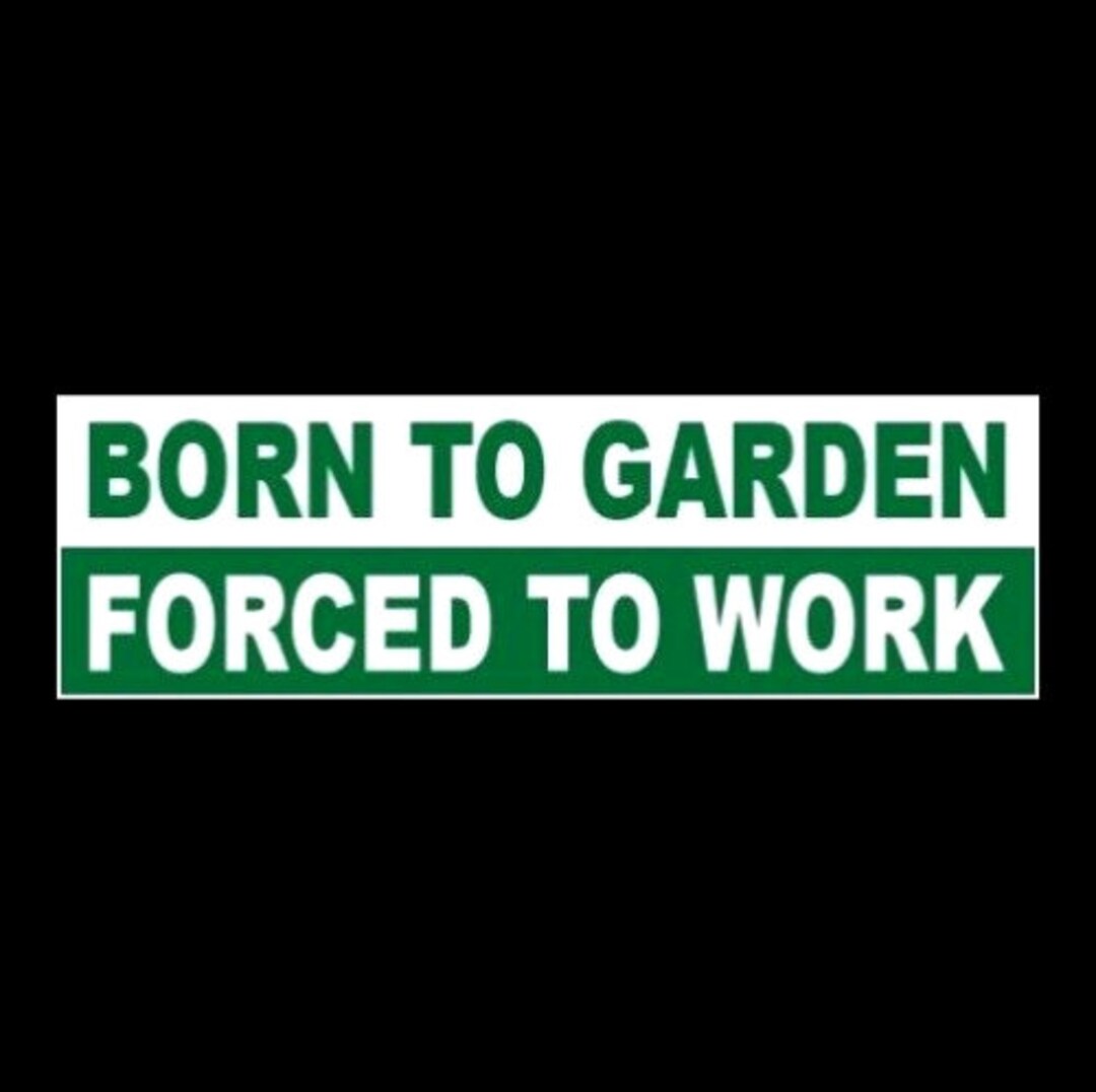 Funny "born to Garden - Forced to Work" BUMPER STICKER Gardener Plants ...