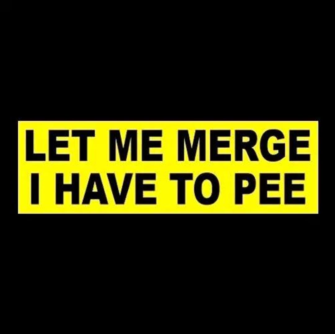 Funny "let Me Marge - I Have to Pee" BUMPER STICKER Racing Decal Only ...