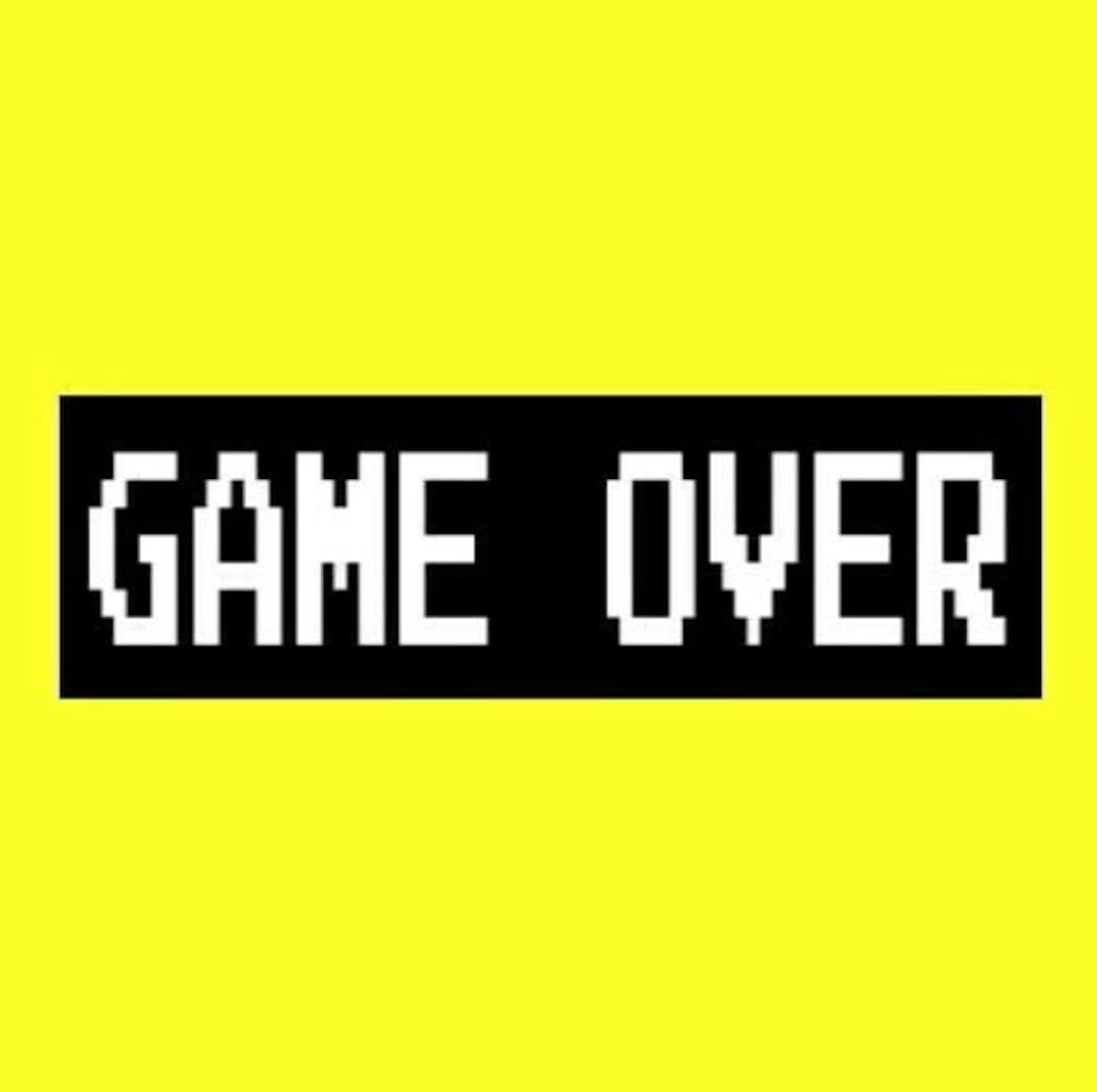 Funny game Over Retro Video Game Bumper Sticker, Arcade Vintage Atari ...