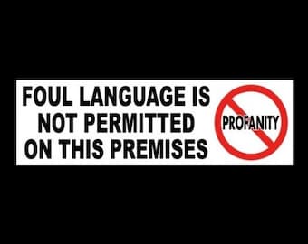 No Profanity Sign - Etsy