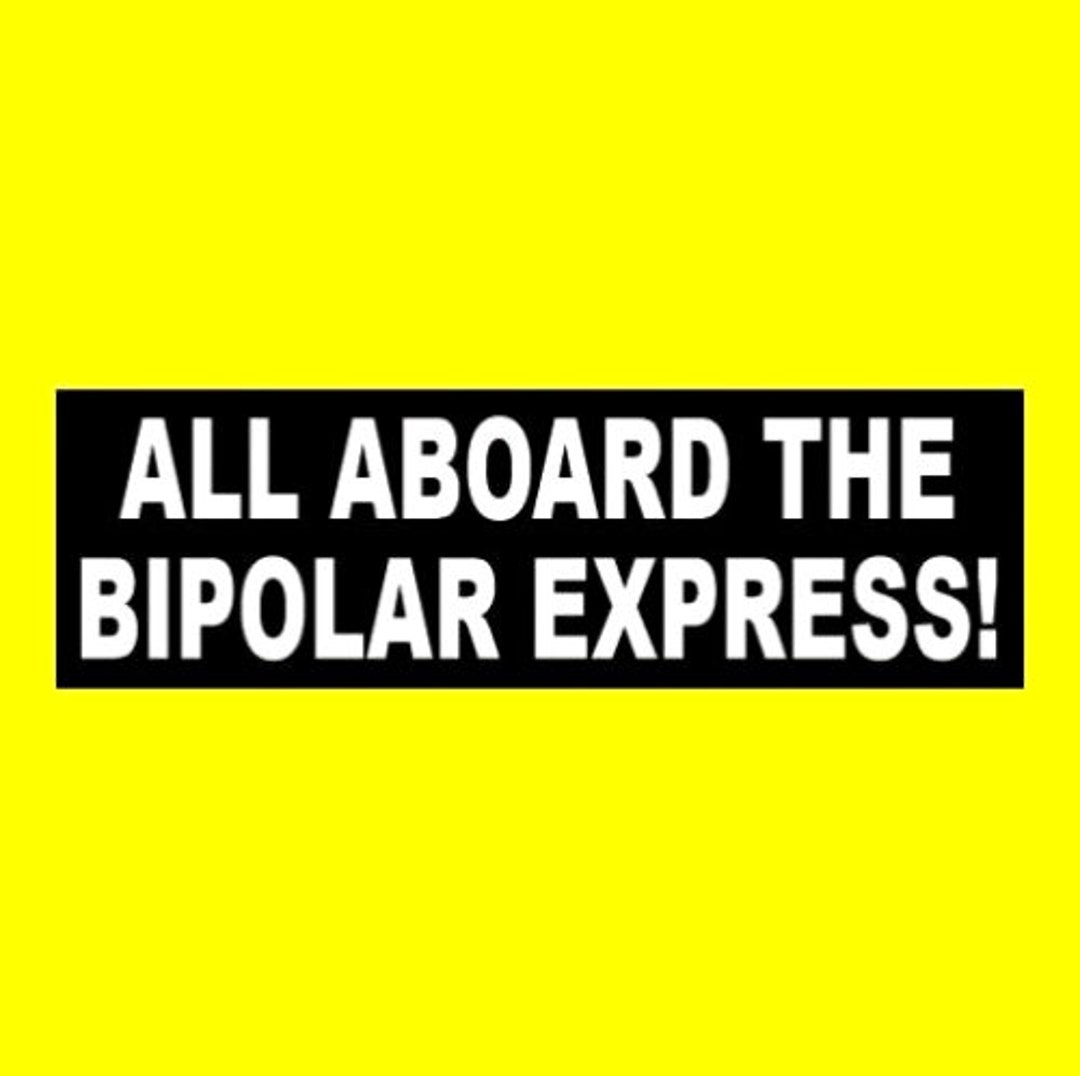 Funny "all Aboard the Bipolar Express" BUMPER STICKER Magical Christmas ...