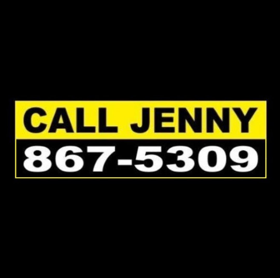 Funny "call JENNY: 867-5309" Bumper Sticker, Rat Rod, Hot Rod, Muscle ...