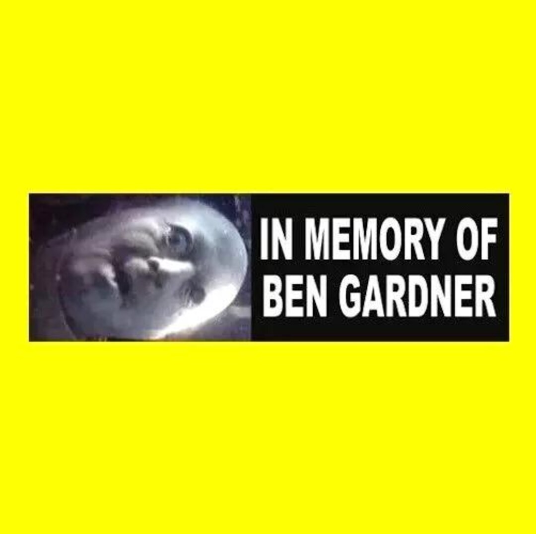 New "in Memory of Ben Gardner" BUMPER STICKER Jaws Movie, Horror Prop ...