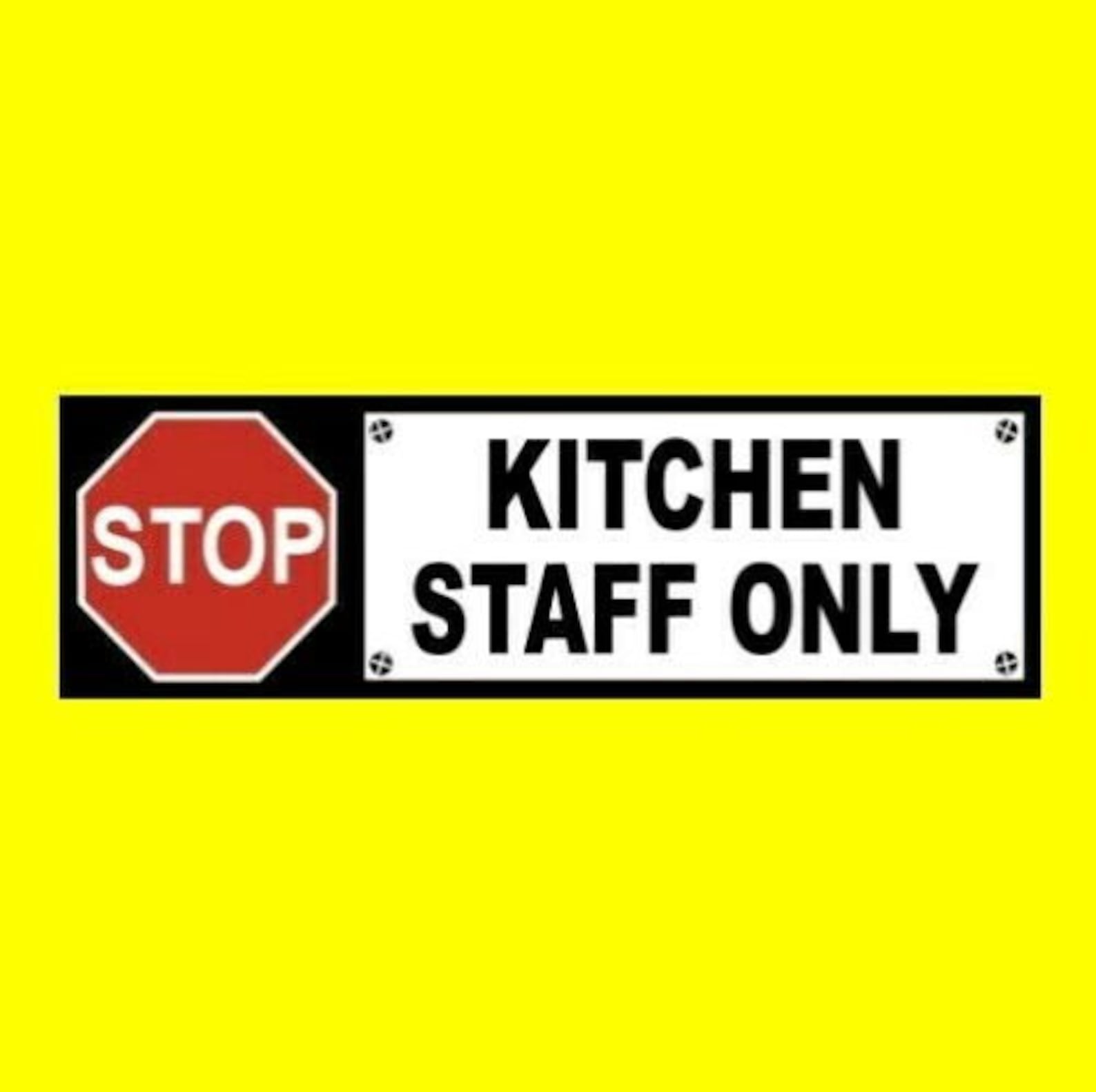 New "kitchen STAFF Only" Restaurant Sticker, Decal Sign, Bar, Diner ...