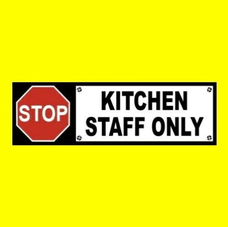 New kitchen STAFF Only Restaurant Sticker, Decal Sign, Bar, Diner ...