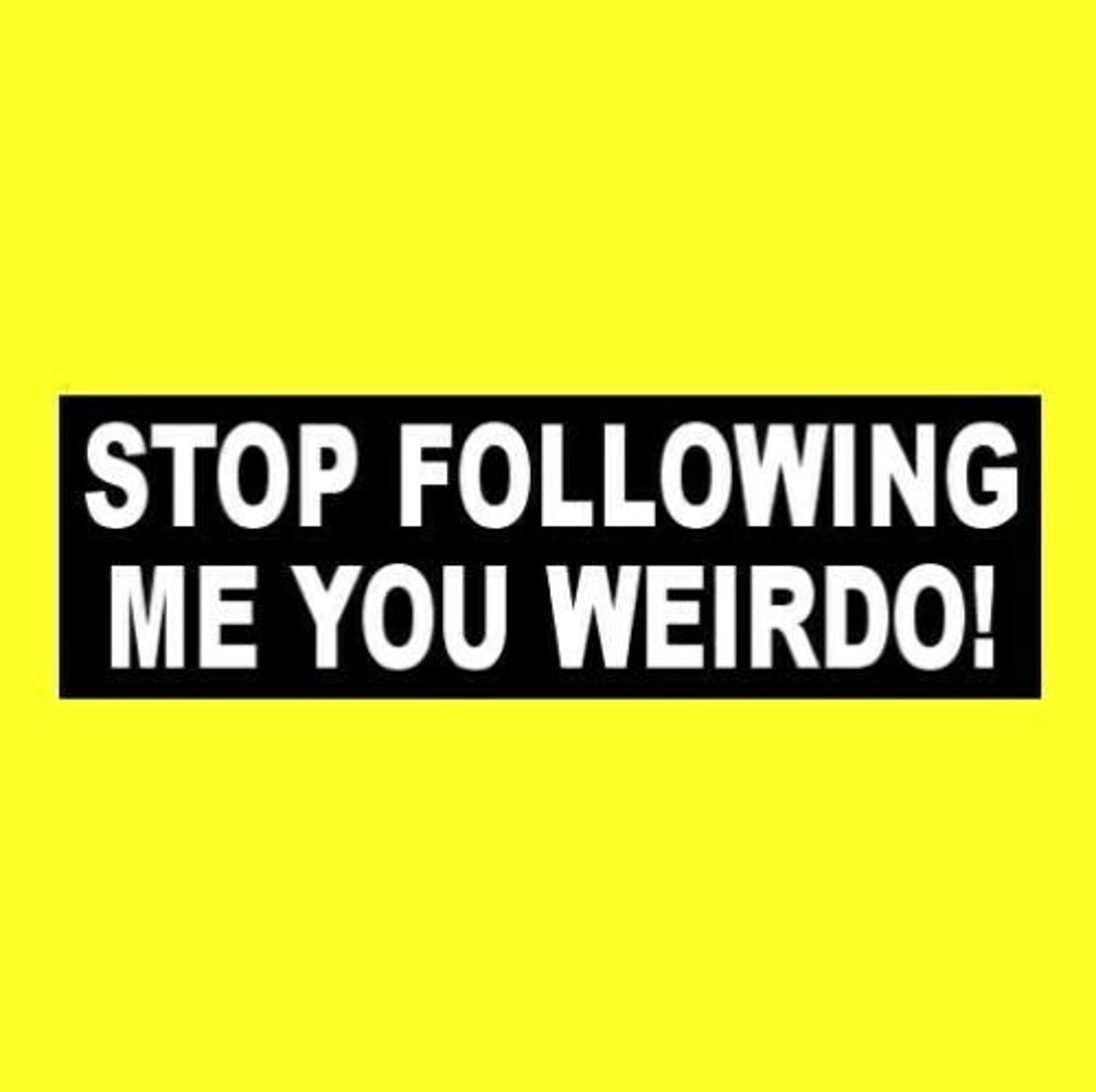Funny Stop Following Me You Weirdo Window Decal Bumper Sticker Rat