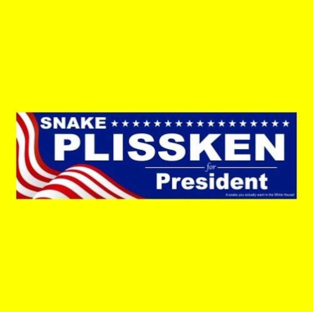 NEW "snake Plissken for President" Escape From New York BUMPER STICKER ...