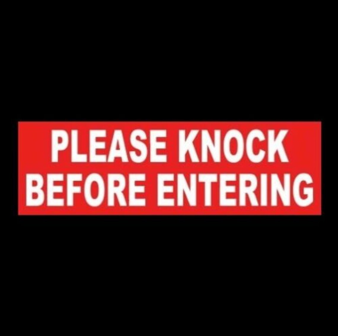 New "please Knock Before Entering" STICKER Business Home Decal, Sign ...
