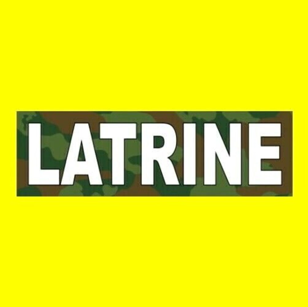 Funny "latrine" Bathroom Toilet Outhouse MILITARY STICKER Camouflage ...