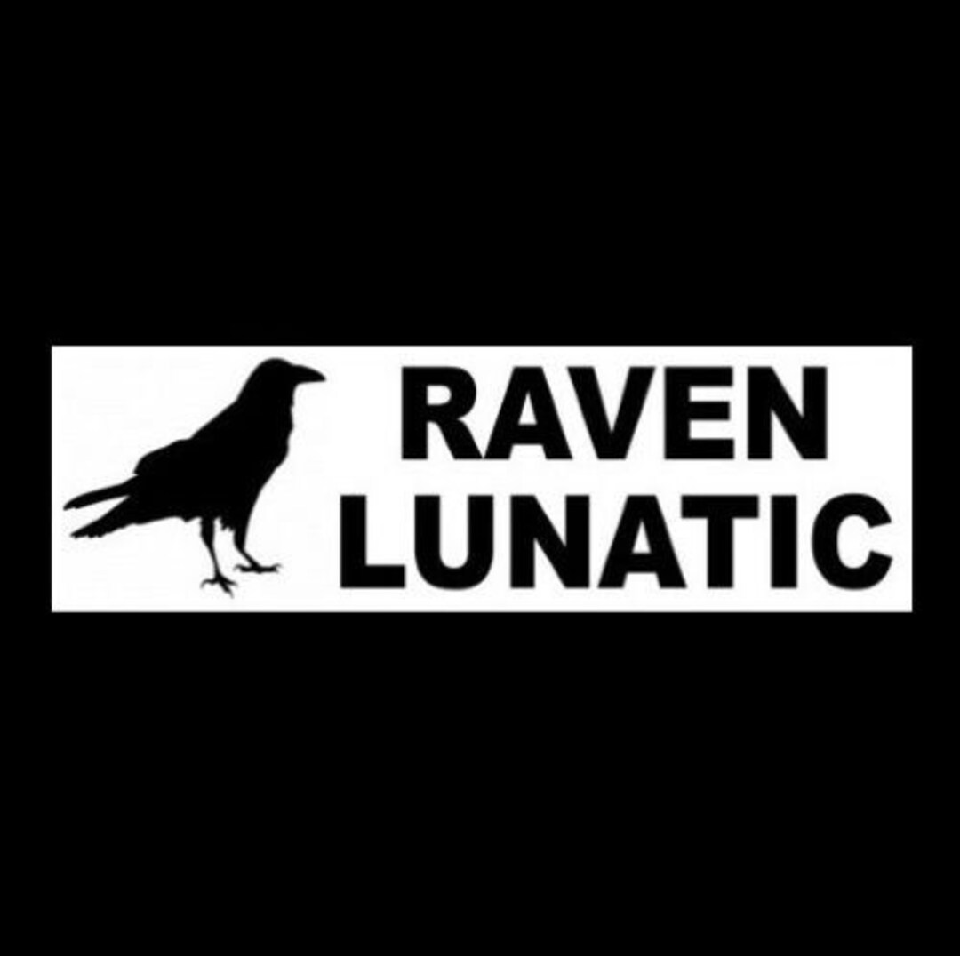 Funny "raven Lunatic" Vinyl Bumper STICKER Window Decal, Sign, Witch ...
