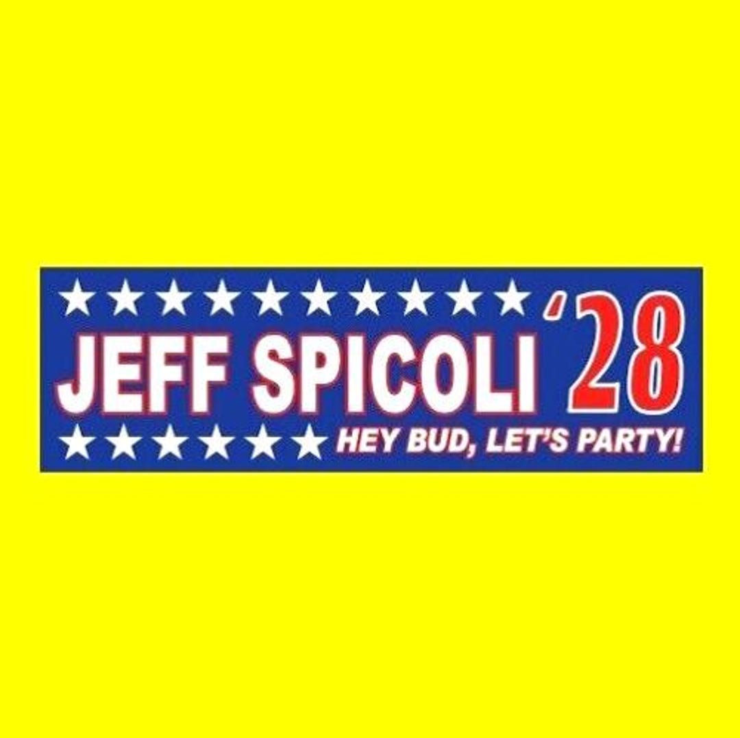 Funny "jeff SPICOLI '28" President Vinyl Bumper Sticker, Fast Times at ...