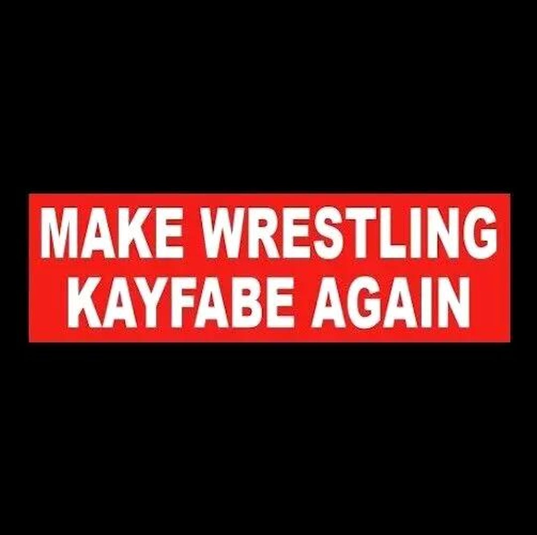 Funny "make Wrestling Kayfabe Again" BUMPER STICKER Vintage Pro ...
