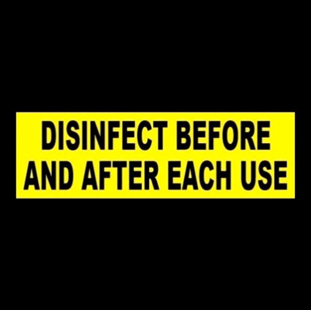 New "disinfect Before and After Each Use" WARNING STICKER Business ...
