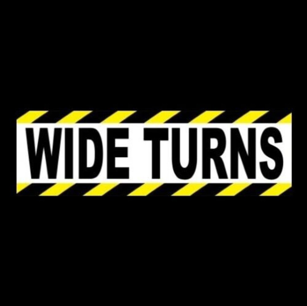 New "wide Turns" Tractor Trailer 18-wheeler Warning Sticker, Bumper ...