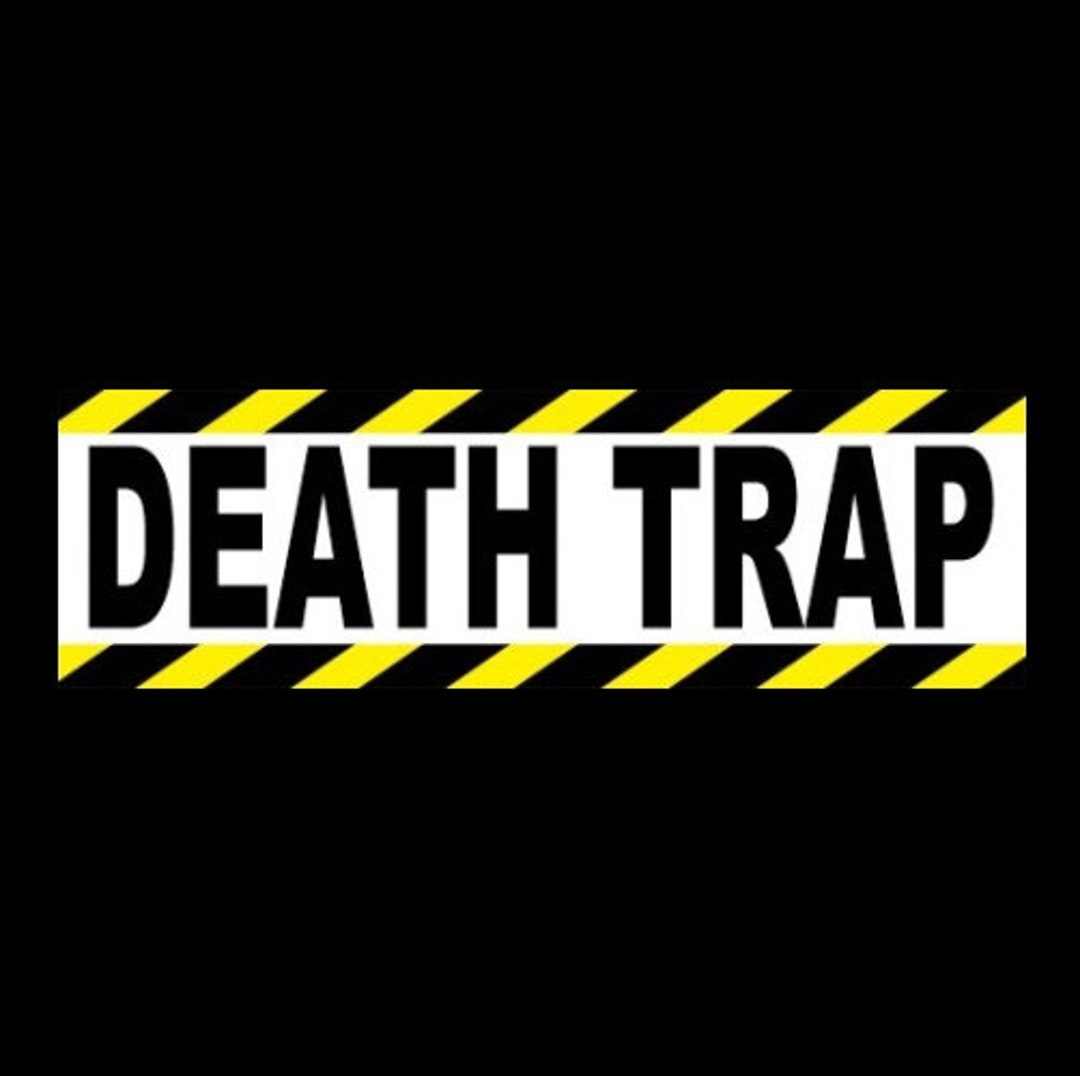 Funny "death Trap" Bumper Sticker, Street Racing Decal, Rat Rod, Jalopy ...