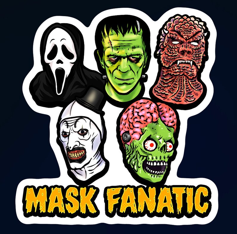 New "mask Fanatic" Prop Horror DECAL Prop Bumper Sticker Vintage ...