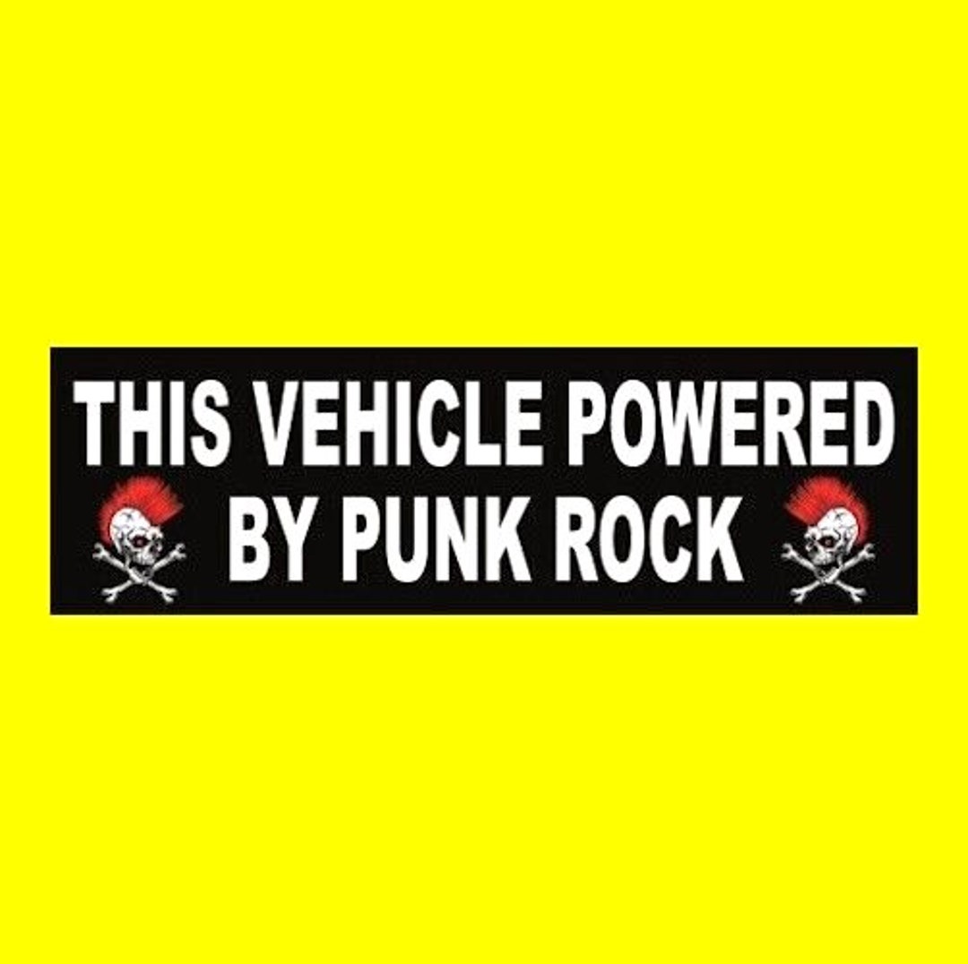 New "this Vehicle Powered by Punk Rock" Window Decal BUMPER STICKER ...