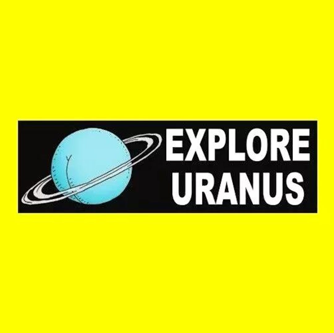 Funny "explore Uranus" Bumper Sticker, Astronomy Decal Astronaut, Funny ...